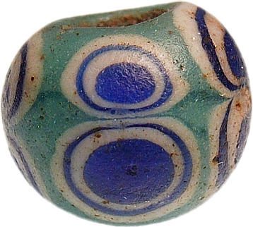 Ägyptische Augenperle mit Kreisaugen, New Kingdom, Dynasty 18, 1550 ...