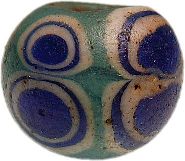 Ägyptische Augenperle mit Kreisaugen, New Kingdom, Dynasty 18, 1550 ...