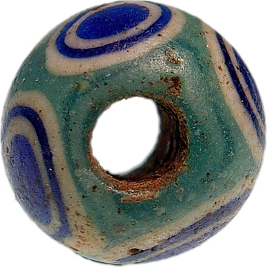 Ägyptische Augenperle mit Kreisaugen, New Kingdom, Dynasty 18, 1550 ...