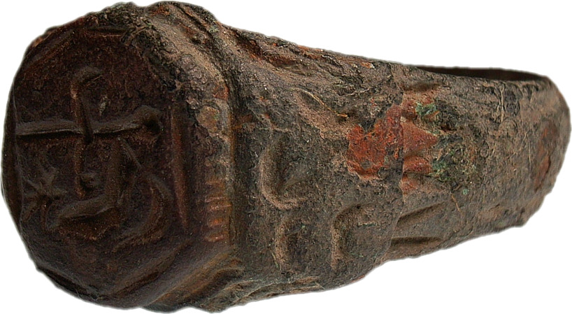 Roman signet ring with cross symbol ancient jewelry legionary finger ...