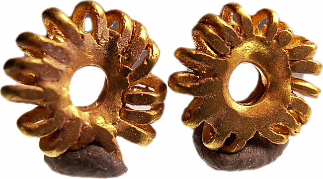 2 twisted shape Roman gold wire jewelry beads Roman jewelry collection ...