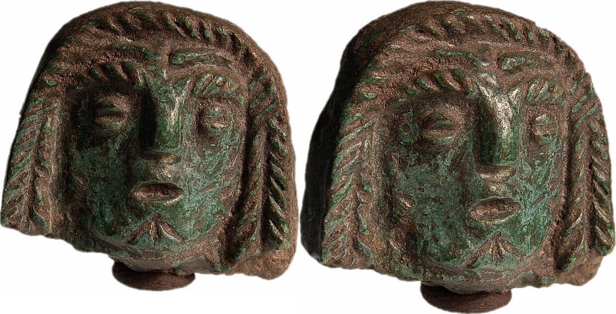 Roman head appliqué bronze fitting, Roman collection 1st-3rd century ...