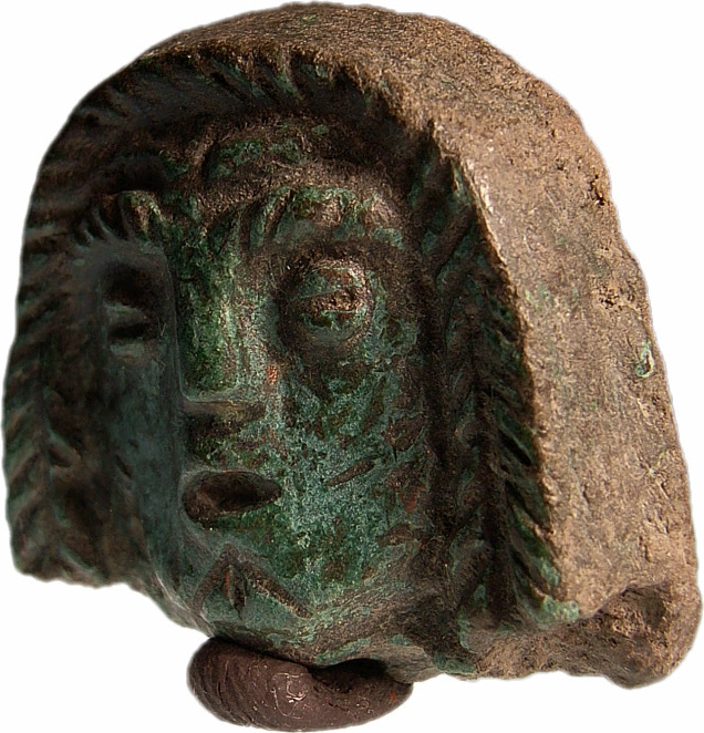 Roman head appliqué bronze fitting, Roman collection 1st-3rd century ...