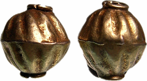 Roman silver jewelry beads, gold plated in shell shape Roman jewelry ...