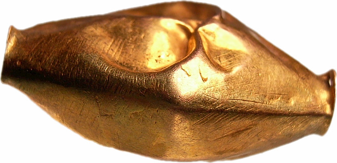 Roman gold jewelry bead in the shape of a date, antiquity collection ...