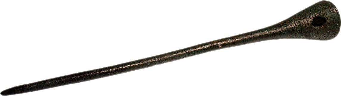 Decorated robe pin from the Bronze Age, from southern Europe, with a ...