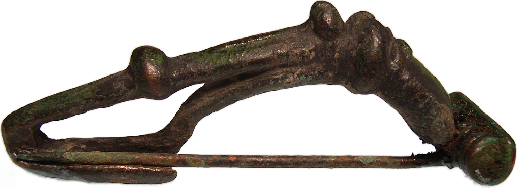 Rare Celtic double ball fibula, antique Celts collection, La Tène ...