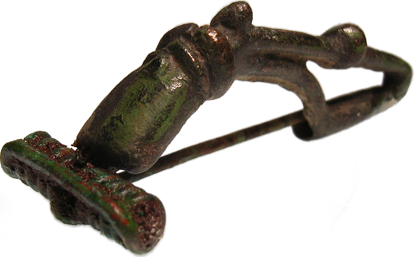 Rare Celtic double ball fibula, antique Celts collection, La Tène ...