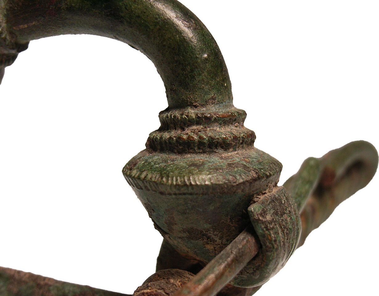 Large Hallstatt period pompous robe fibula with decoration, Europ. Iron ...