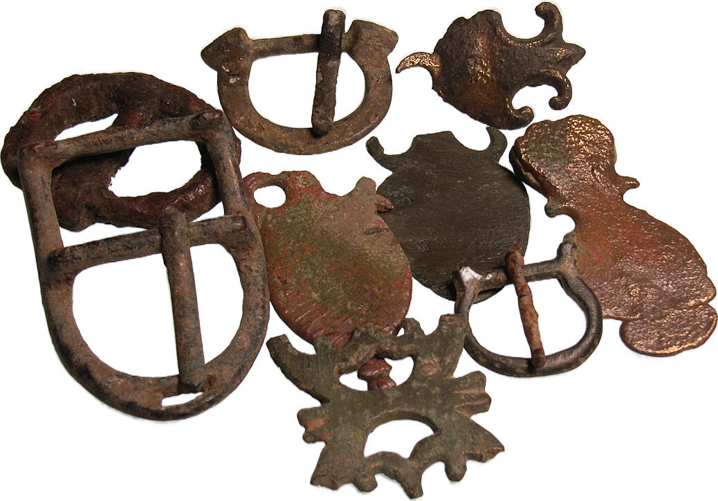 Antique Roman collection of fittings, pendants, bronze objects, Roman ...