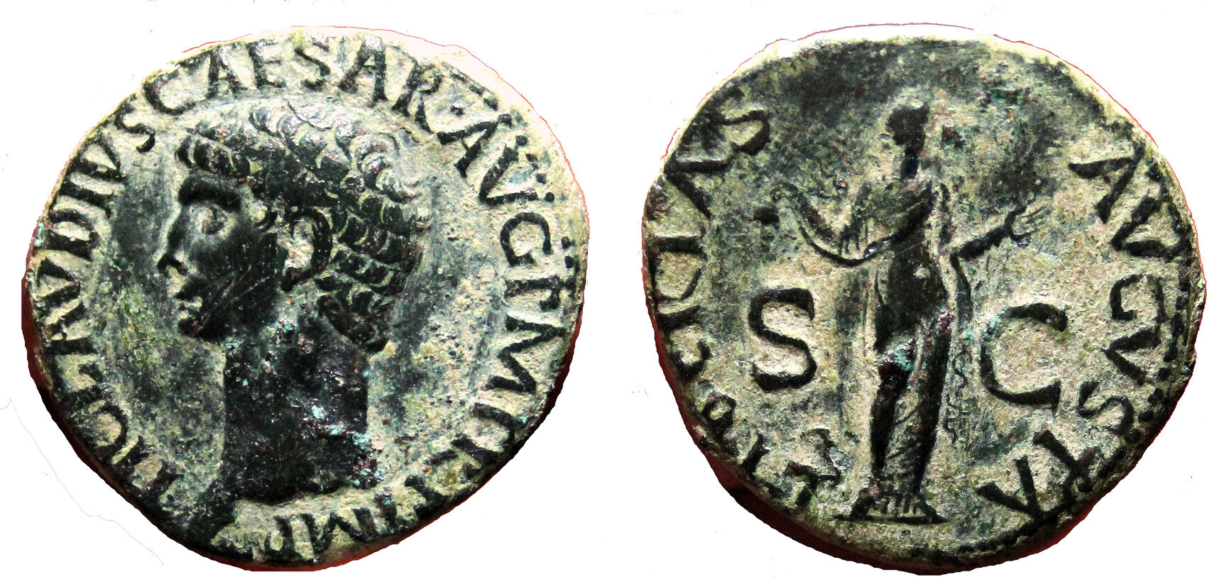 Roman Empire AD 50-54 CLAUDIUS AE As. EF/EF-. LIBERTAS AVGVSTA. EF / EF ...