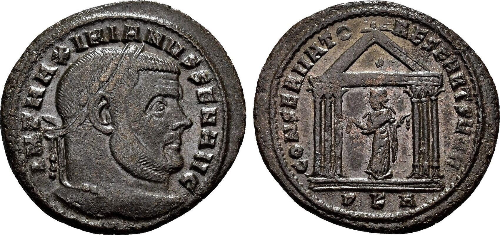 Roman Empire AD 307 MAXIMIANUS HERCULIUS AE Follis. EF/EF-. Carthage ...