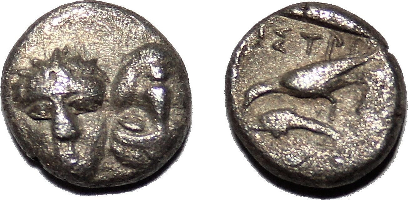 Greek ISTROS AR Hemiobol. EF-/VF+. Late 5th-4th centuries BC. Scarce ...