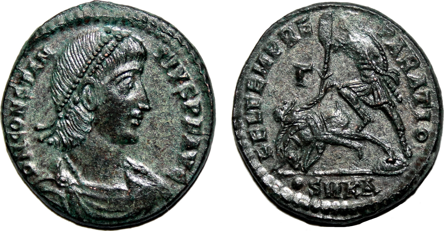 Roman Empire AD 351-352 CONSTANTIUS II AE2 Maiorina (Centenonialis). EF ...