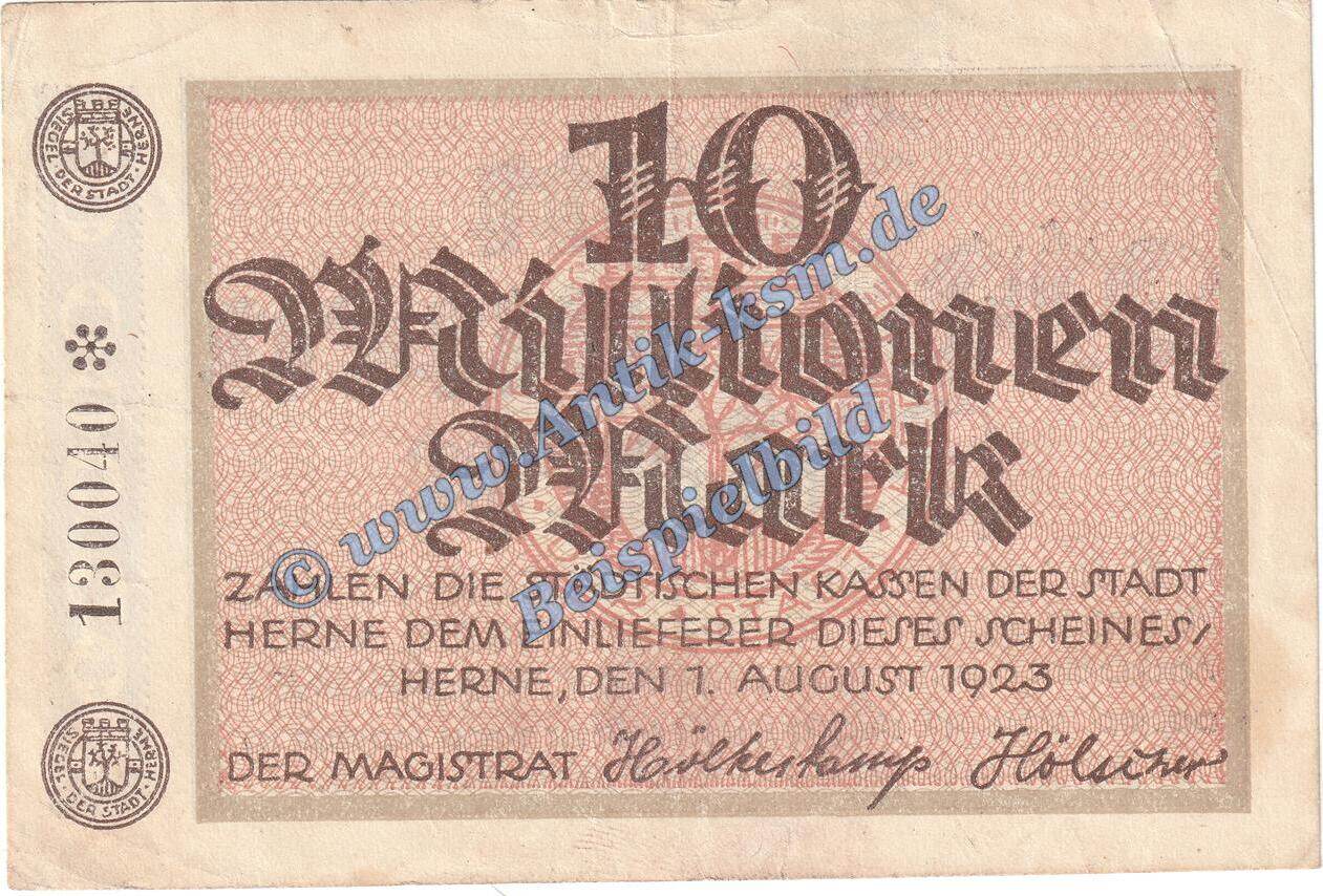 Inflation 10 Mio Mk 1923 Herne Banknote 10 Millionen Mark Schein In inflation-10-mio-mk-1923-herne-banknote-10-millionen-mark-schein-in