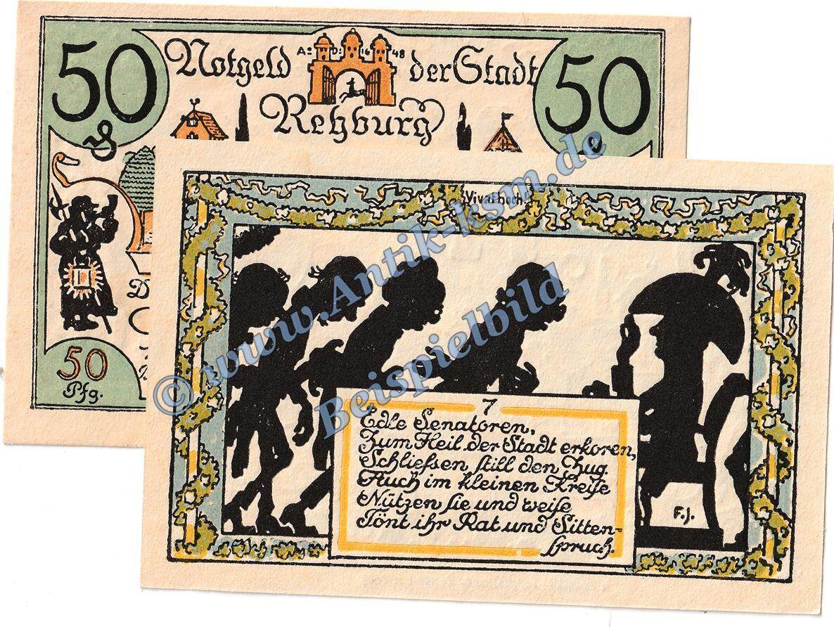 Serienscheine DE 50 Pf. Nr.7 Rehburg, Notgeld 50 Pfennig Schein Nr.7 in ...
