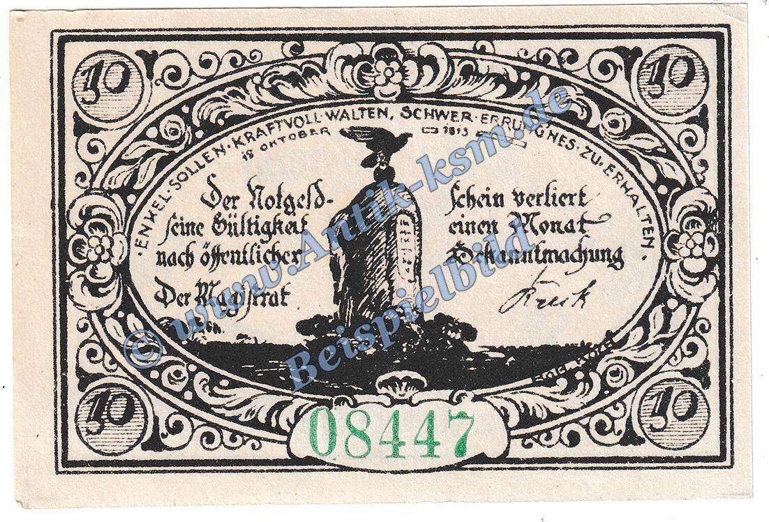 Notgeld De 10 Pf. -KN grün- 1920 Freienwalde, Notgeld 10 Pfennig Schein ...