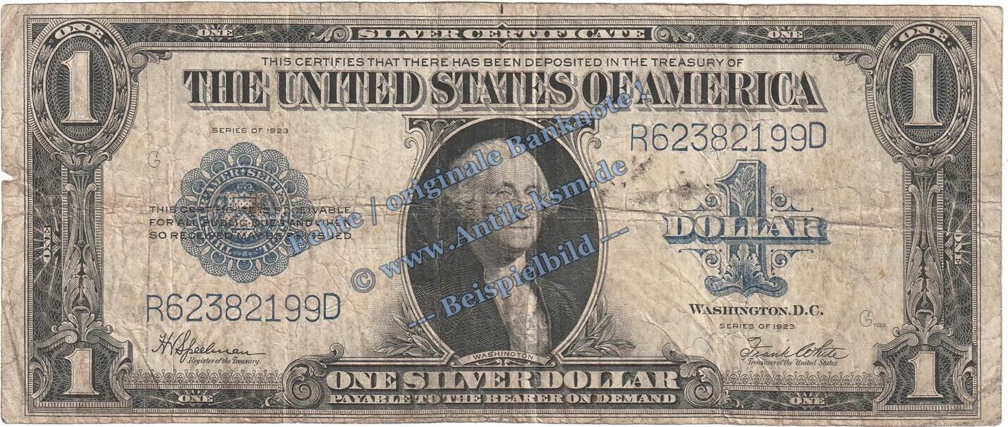 Banknote Amerika Amerika, 1 Dollar -Silver Certificate- Schein in gbr ...