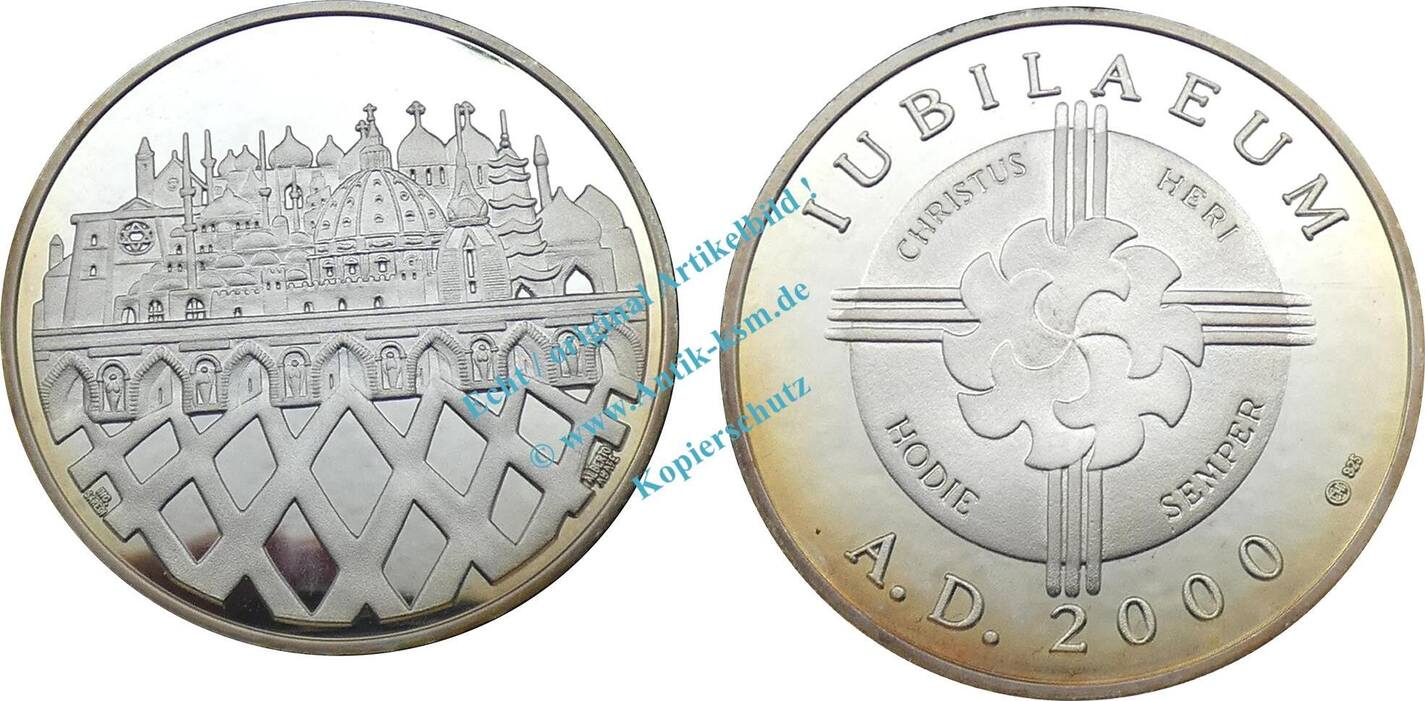 2000 ? Silber Medaille, Lubilaeum Christus-Heri-Hodie-Semper, Stgl - Silber, 0130 unc, please ...