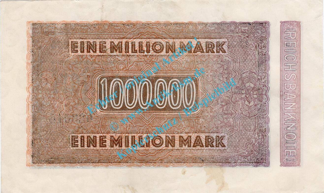 Weimarer Republik - Inflation 1 Mio. Mk. -Kölner- Banknote, 1 Million ...