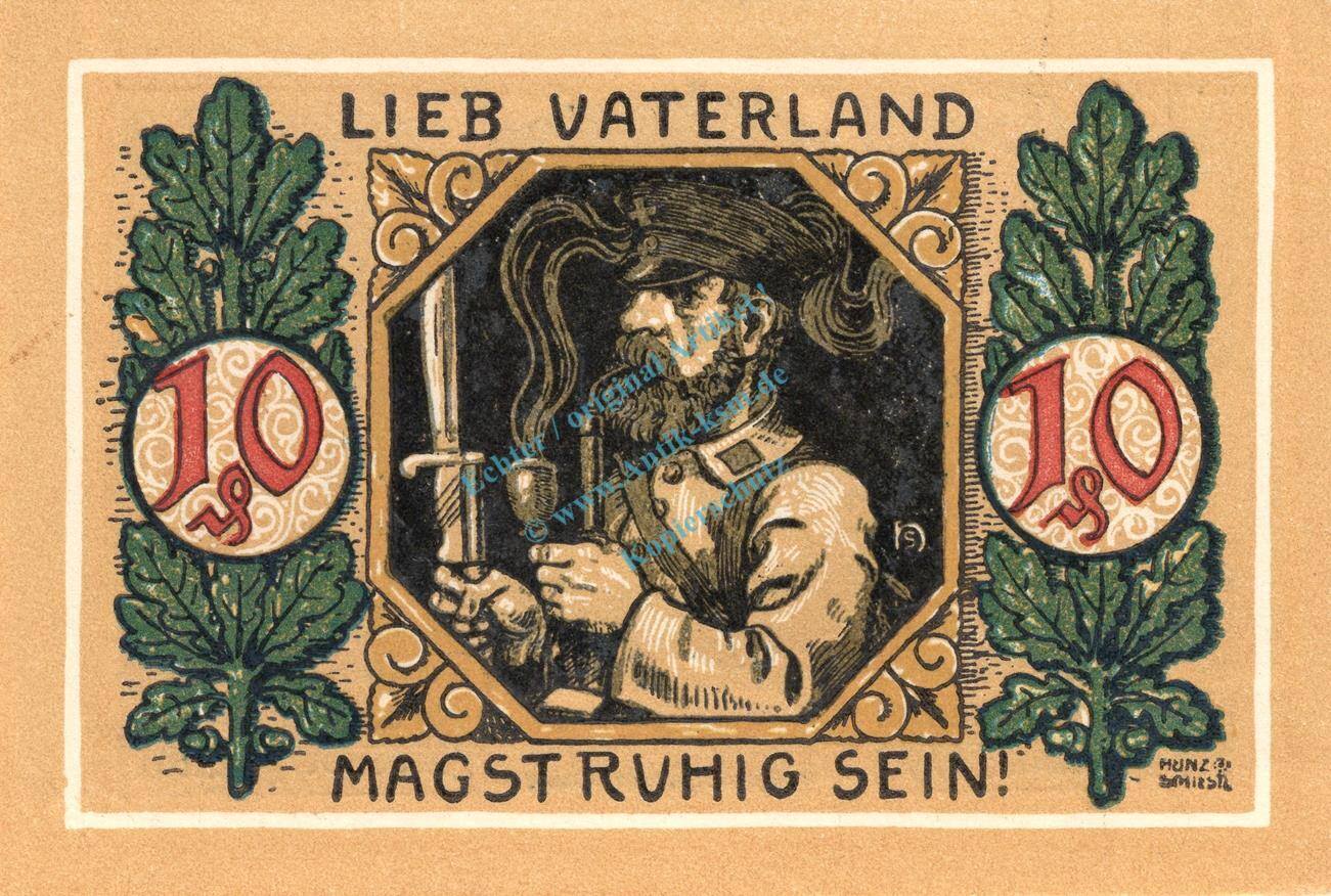 Kleingeld 1914-1922 10 Pf. -Fehldruck- Lindenberg, 10 Pfennig ...