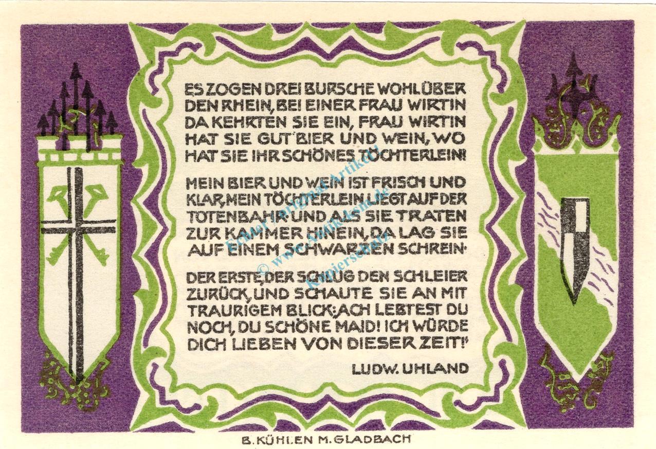 Notgeld DE 50 Pf. Nr.7 --Drfa-- 1921 Königswinter, Notgeld 50 Pfennig ...