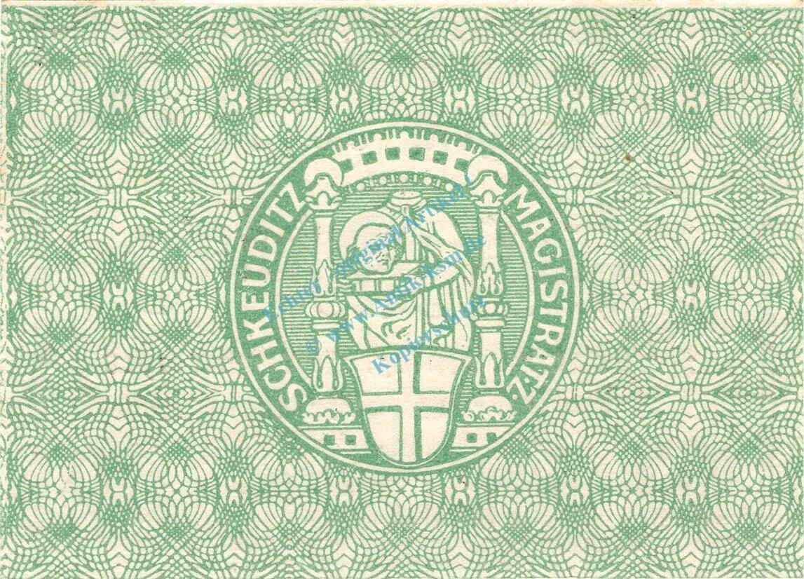 Kleingeld 1914-1922 DE 50 Pf. Schkeuditz, Notgeld 50 Pfennig Schein unc ...
