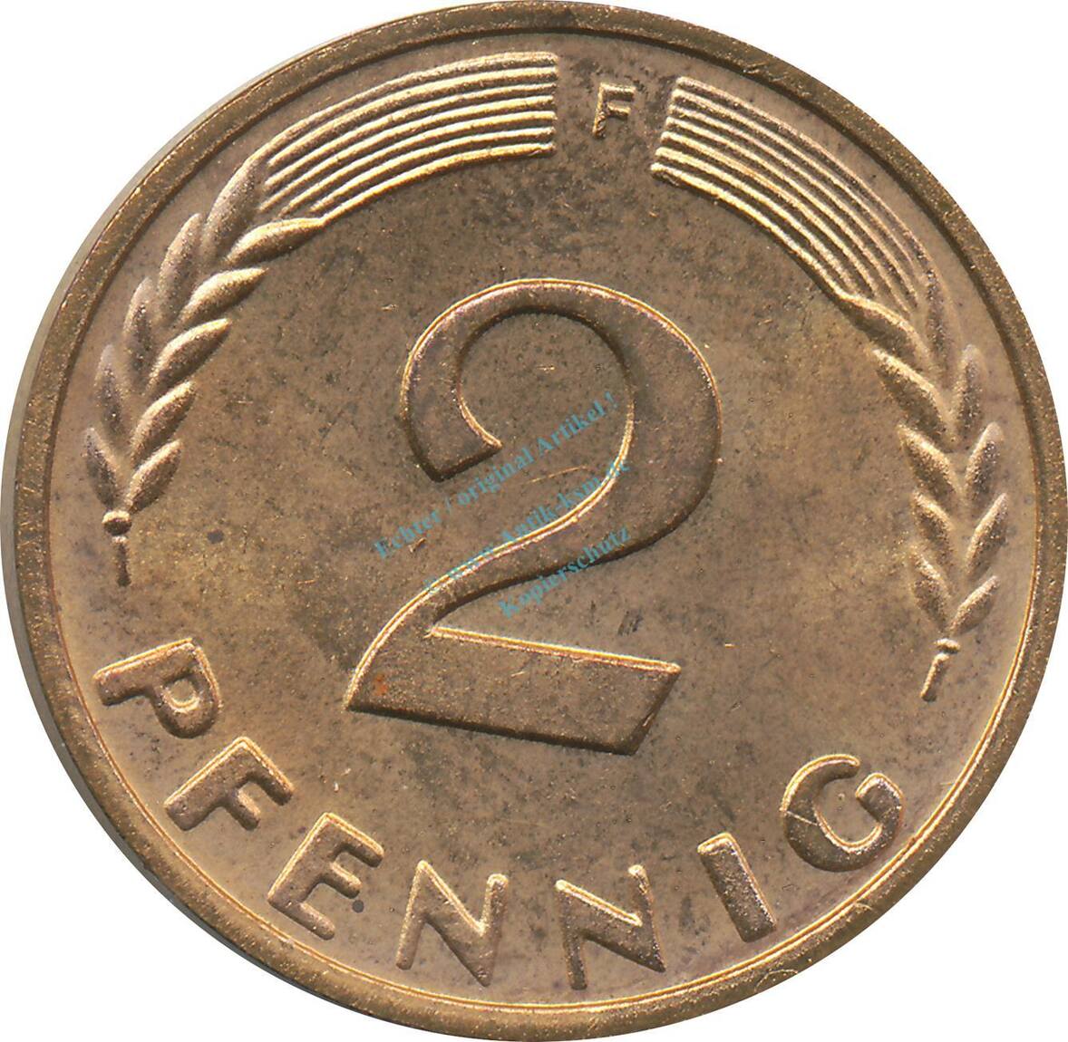 2 Pf. 2 Pfennig Kursmmünze 1958 F -Bundesrepublik Deutschland- ss-vz, J ...