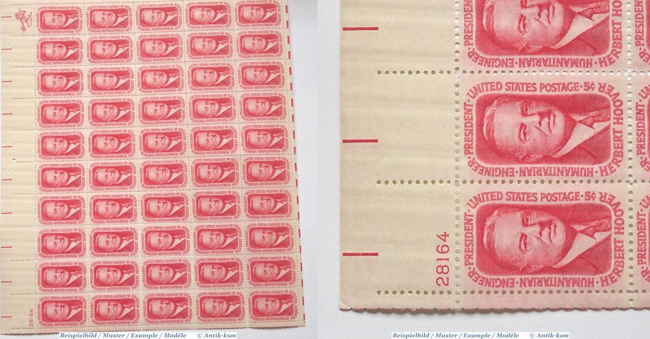 USA Sheet 50 X 5 Cent 1965 Full Stamp Sheet 50 X 4 Cent Winslow