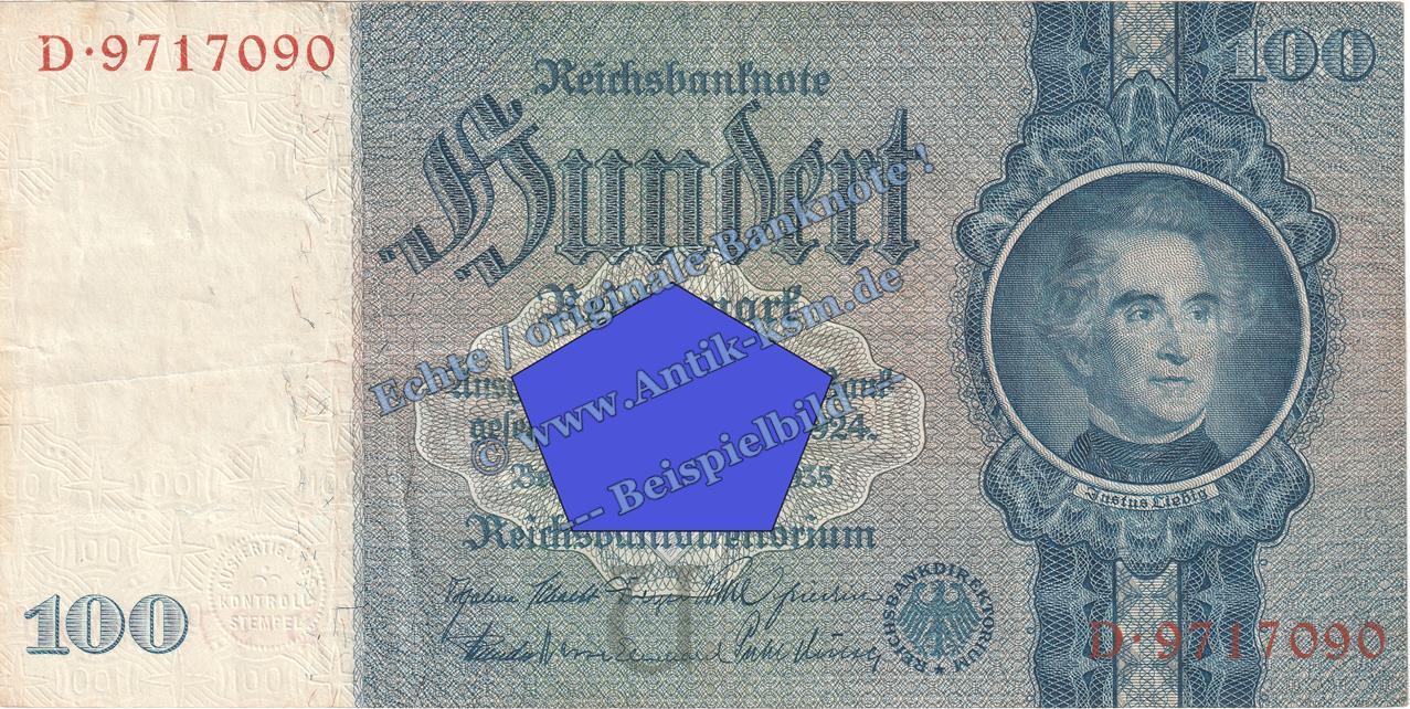 Drittes Reich 100 Mk. -U/D- Reichsbanknote, 100 Mark Schein in gbr. DEU ...