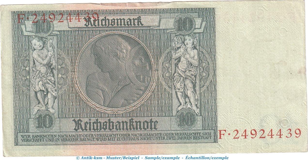 Weimarer Republik - Reichsbank 10 Reichsmark - G - Reichsbanknote, 10 ...