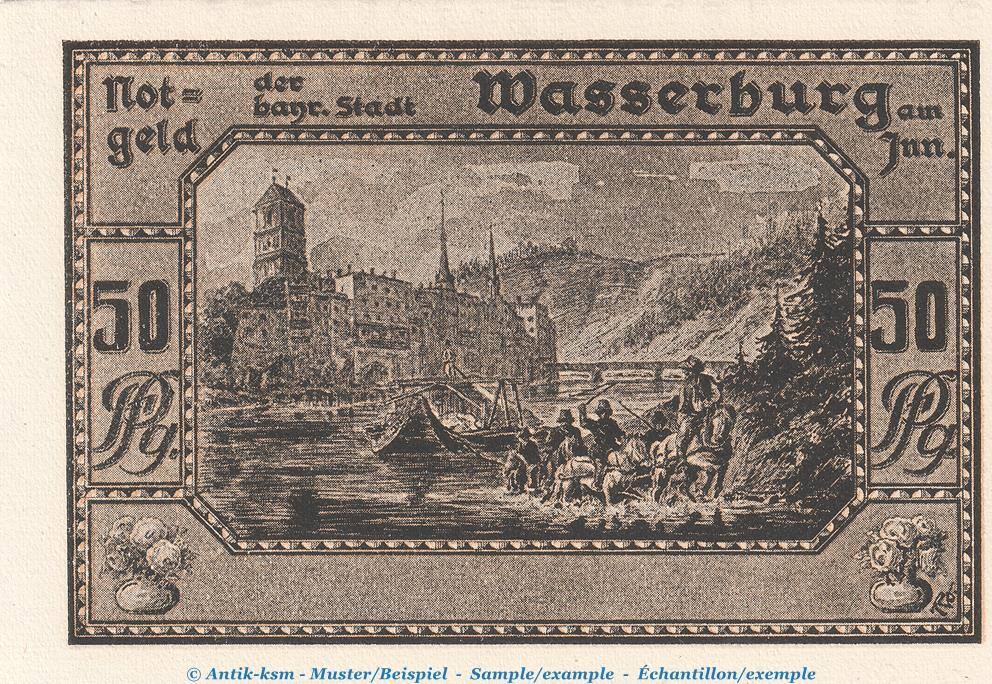 Kleingeld 1914-1922 DE 50 Pf. Notgeld Stadt Wasserburg 7725.05.01, 50 ...