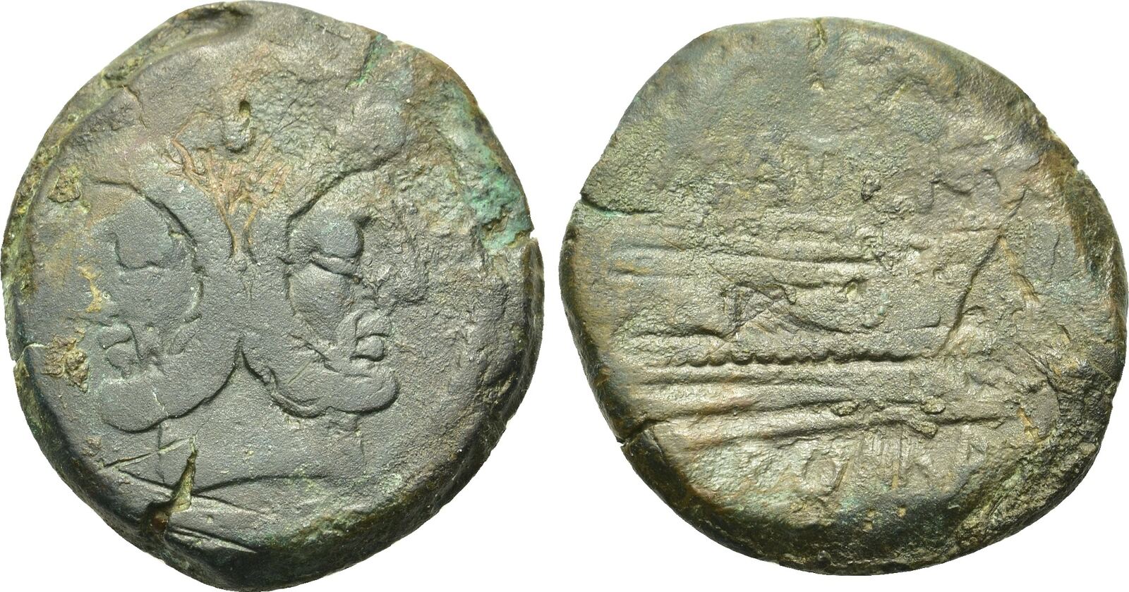 Roman Republic M. Atilius Saranus, Rome, 148 BC. Æ s / VF | MA-Shops