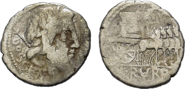 Roman Republic L. Rubrius Dossenus, 87 BC. Denarius s | MA-Shops