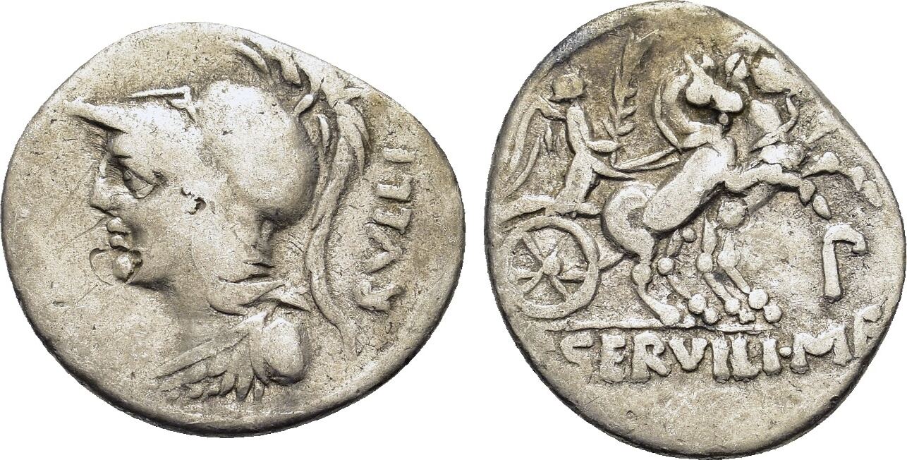 Roman Republic Servilius. P. Servilius M.f. Rullus. 100 BC AR Denarius ...