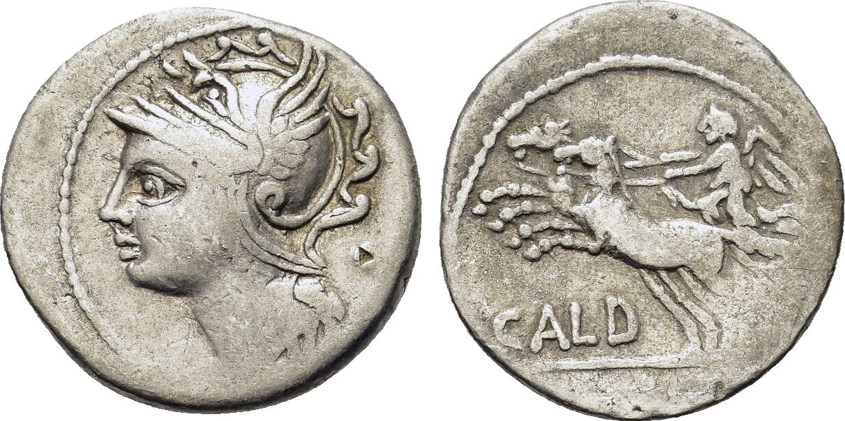 Roman Republic C. Coelius Caldus, 104 BC. AR Denarius s / VF | MA-Shops