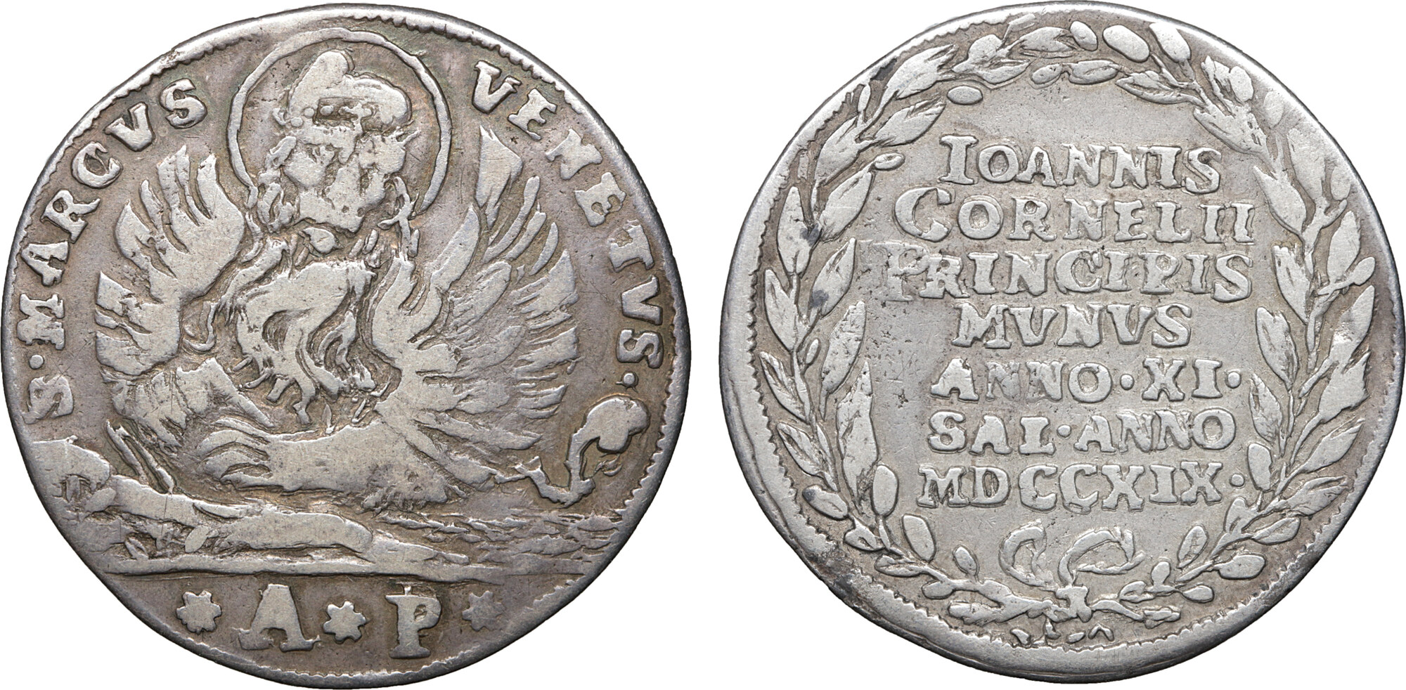 Venice Osella 1709-1722 Giovanni Cornero II Rare. XF | MA-Shops