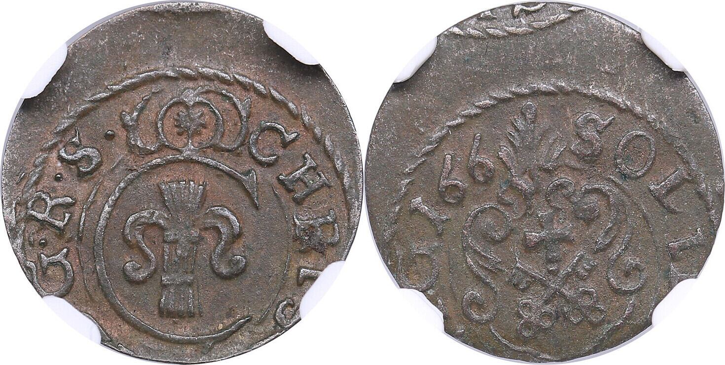 LIVONIA, RIGA, SUCZAWA FORGERY SOLIDUS 166 IN THE NAME OF CHRISTINA ...