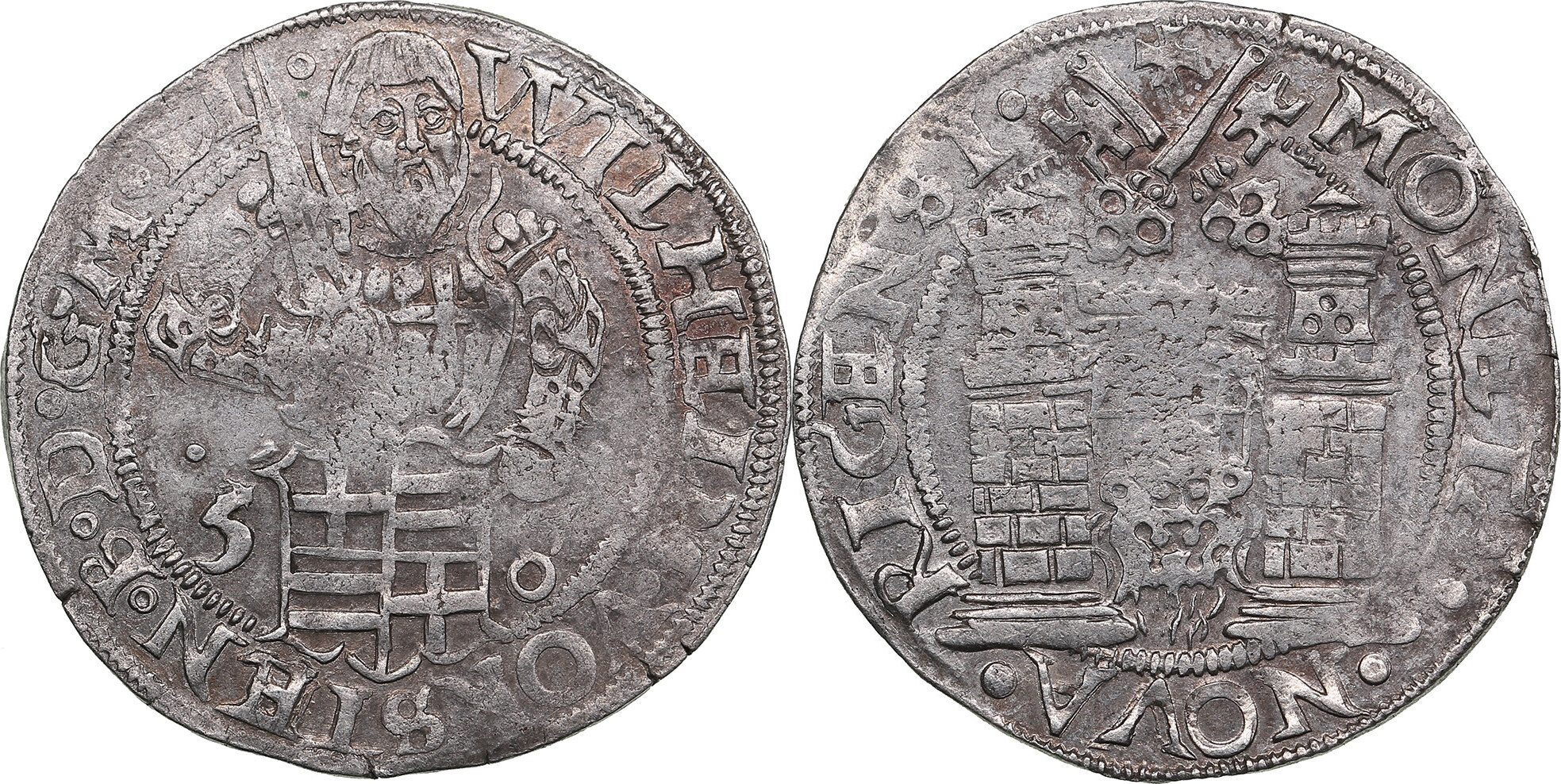 Livonia / Riga 1/2 Mark 1558 Wilhelm Fürstenberg (1557-1559) - Rare! AU ...
