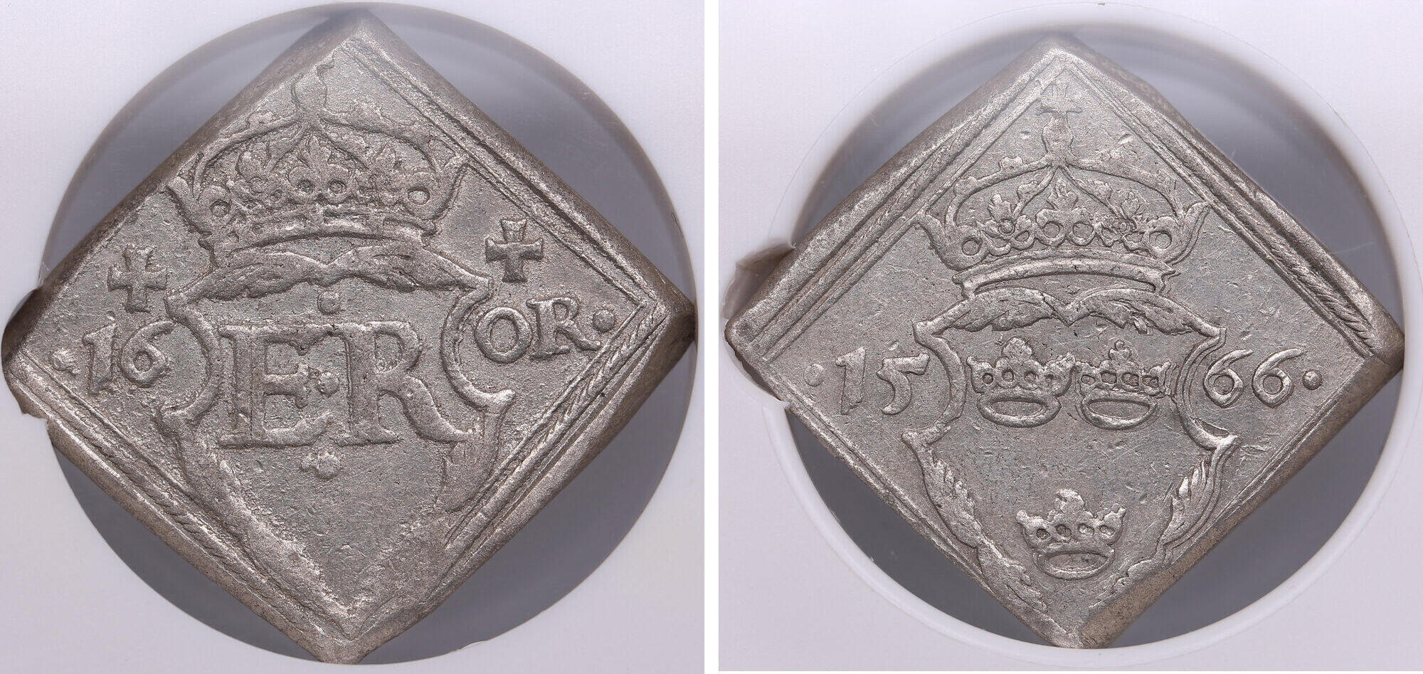 Sweden 16 öre 1566 KLIPPE Eric XIV (1560-1568) NGC AU Details | MA-Shops