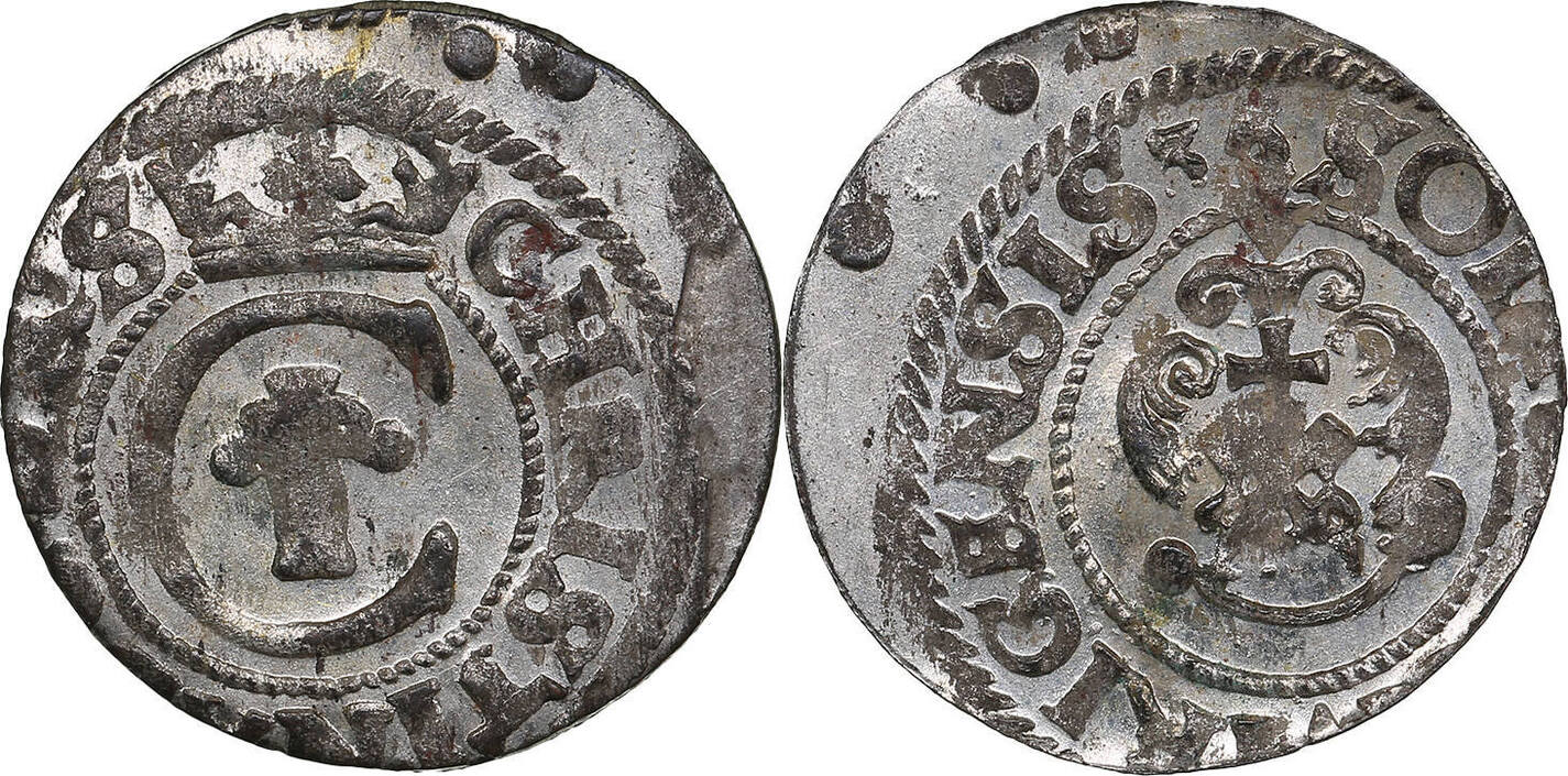Livonia / Riga Solidus 1636 Swedish Occupation, Kristina (1632-1654) AU ...