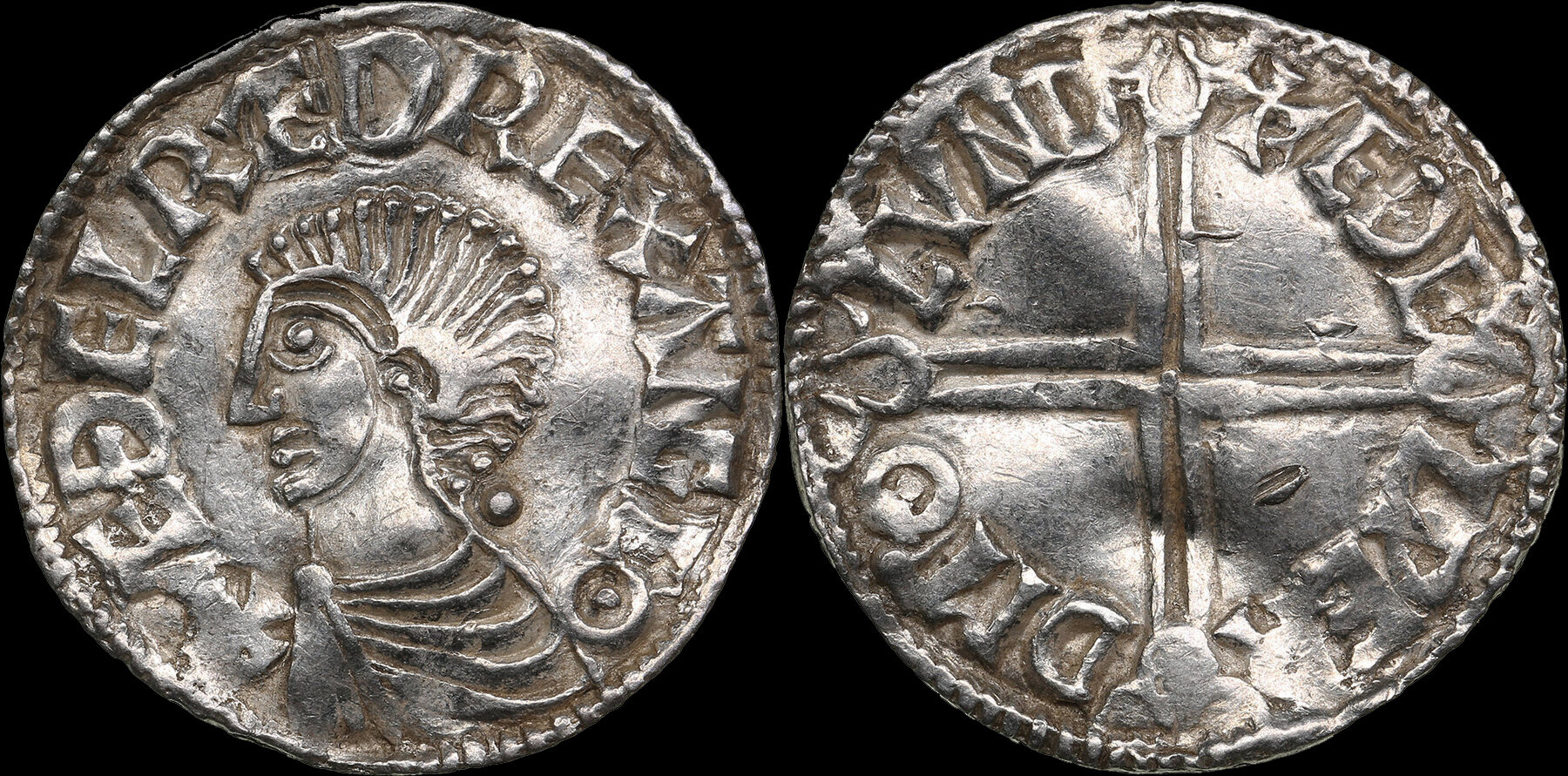 England / London Aethelred II (978-1016) Long Cross type Penny, Æthelweard AU | MA-Shops