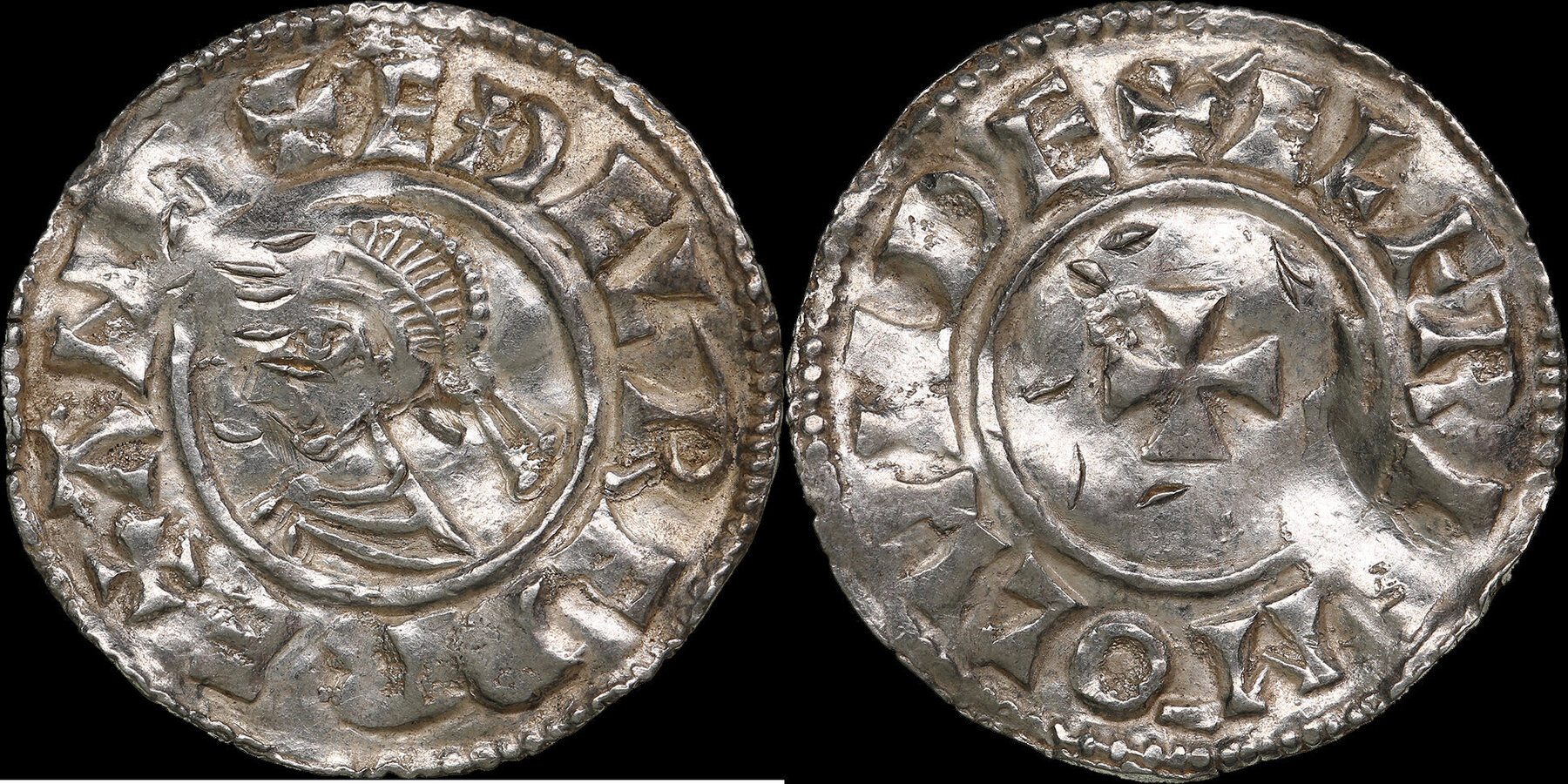 England / London Penny Aethelred II (978-1016) Last Small Cross type ...