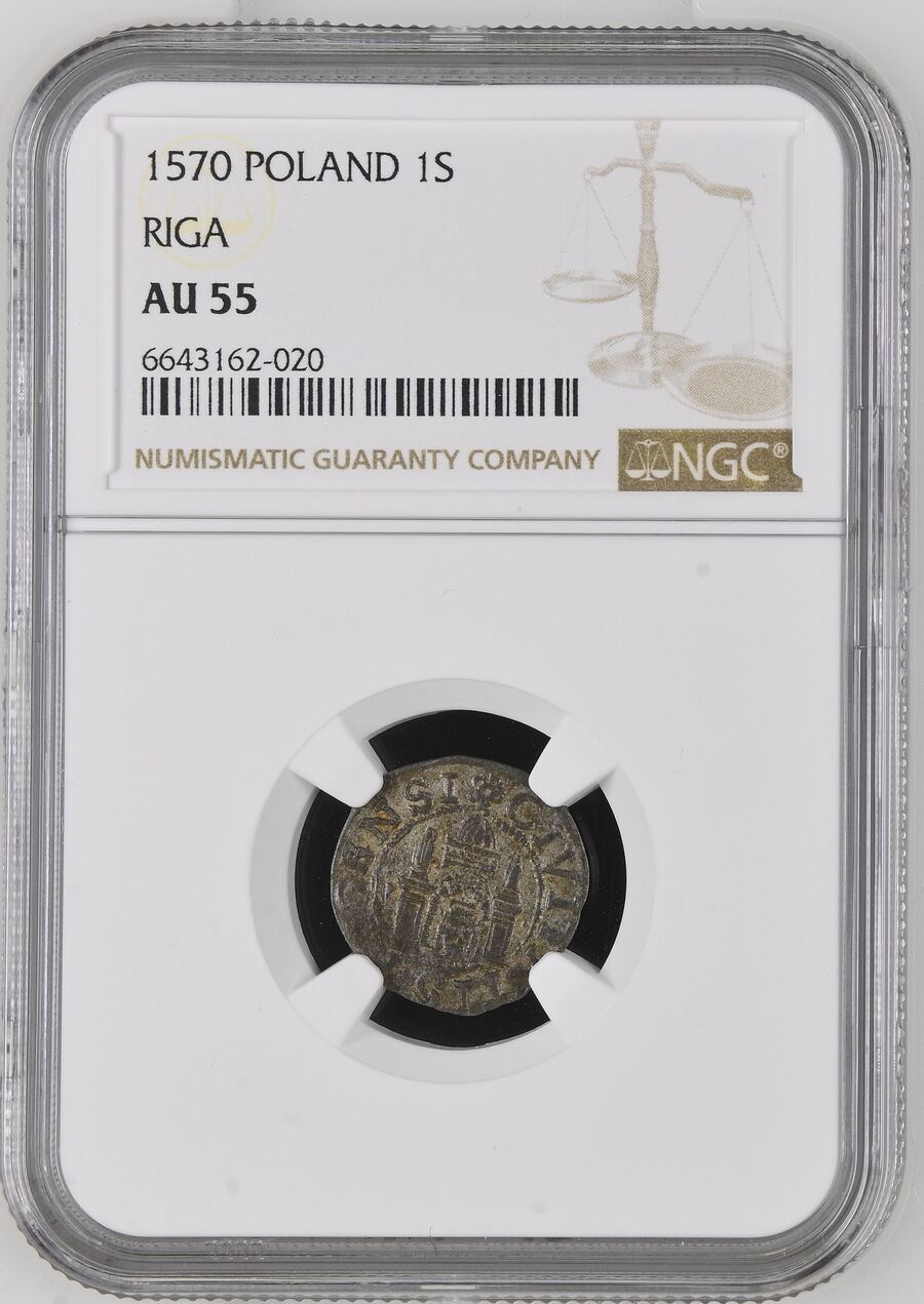 Livonia / Riga Schilling 1570 Free City Riga (1561-1581) NGC AU 55 | MA ...