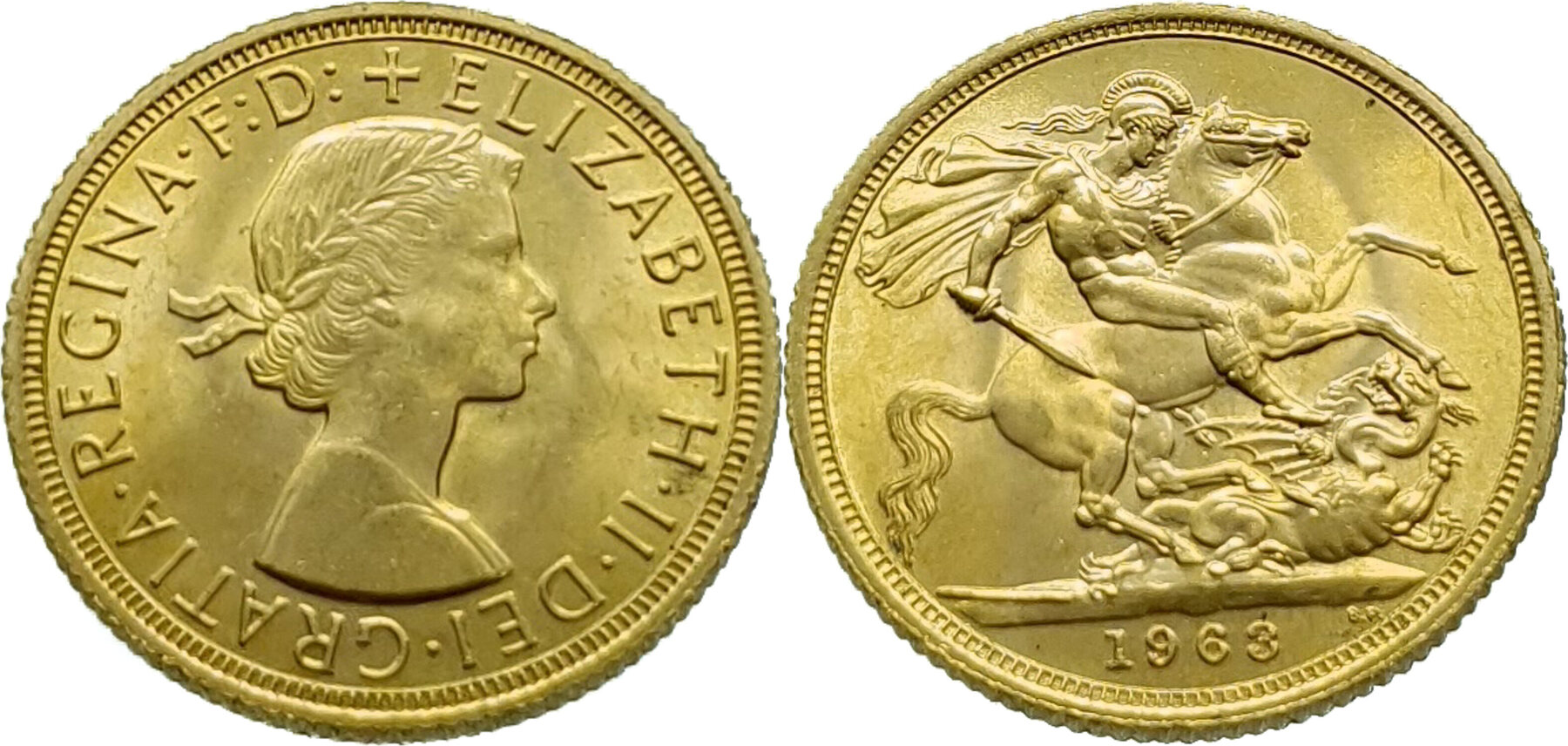 United Kingdom Sovereign 1963 Elizabeth II - Gold Extremely Fine+ | MA ...