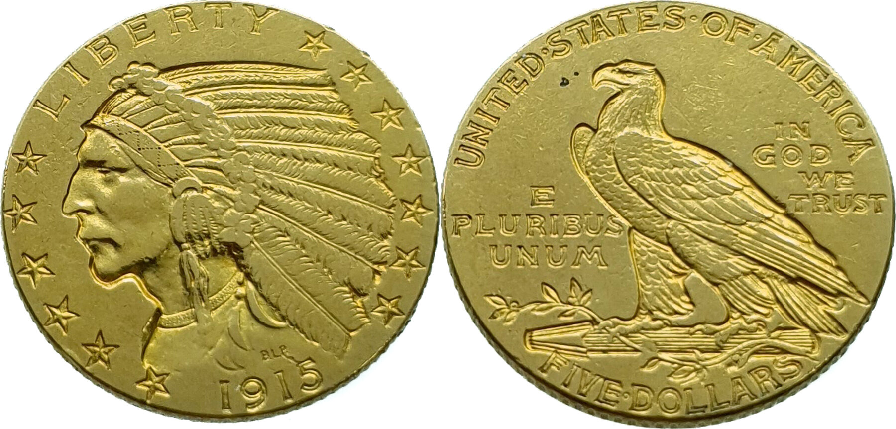 USA 5 Dollars 1915 Indian Head - Gold Extremely Fine | MA-Shops