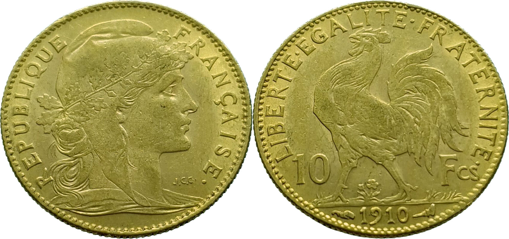 France 10 Francs 1910 Marianne - Gold Extremely Fine | MA-Shops