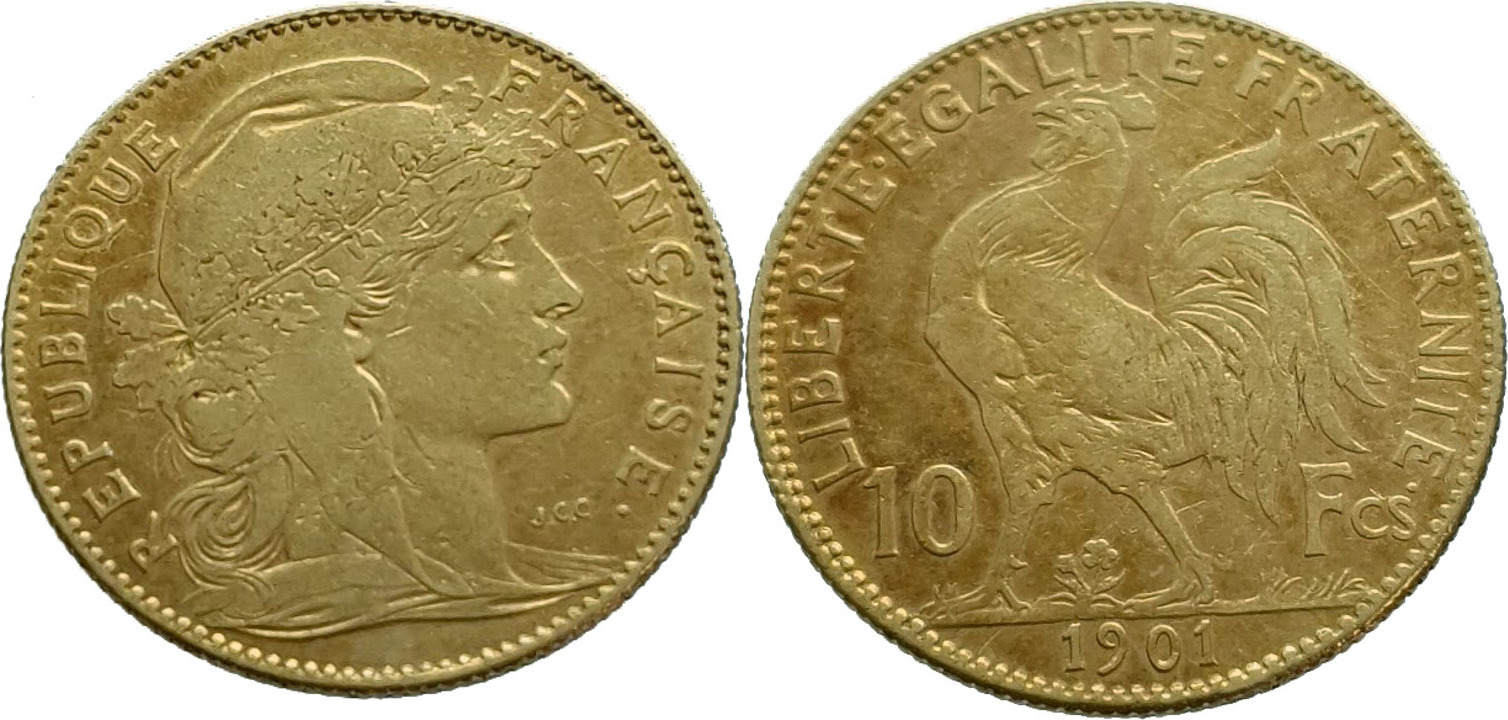 France 10 Francs 1901 Marianne - Gold Very Fine | MA-Shops
