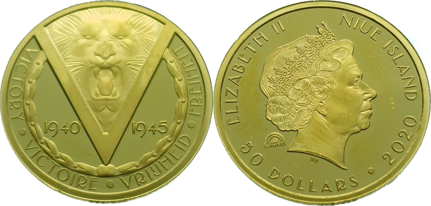 Niue 50 Dollars 2020 Victory - Elizabeth II - Gold Proof | MA-Shops