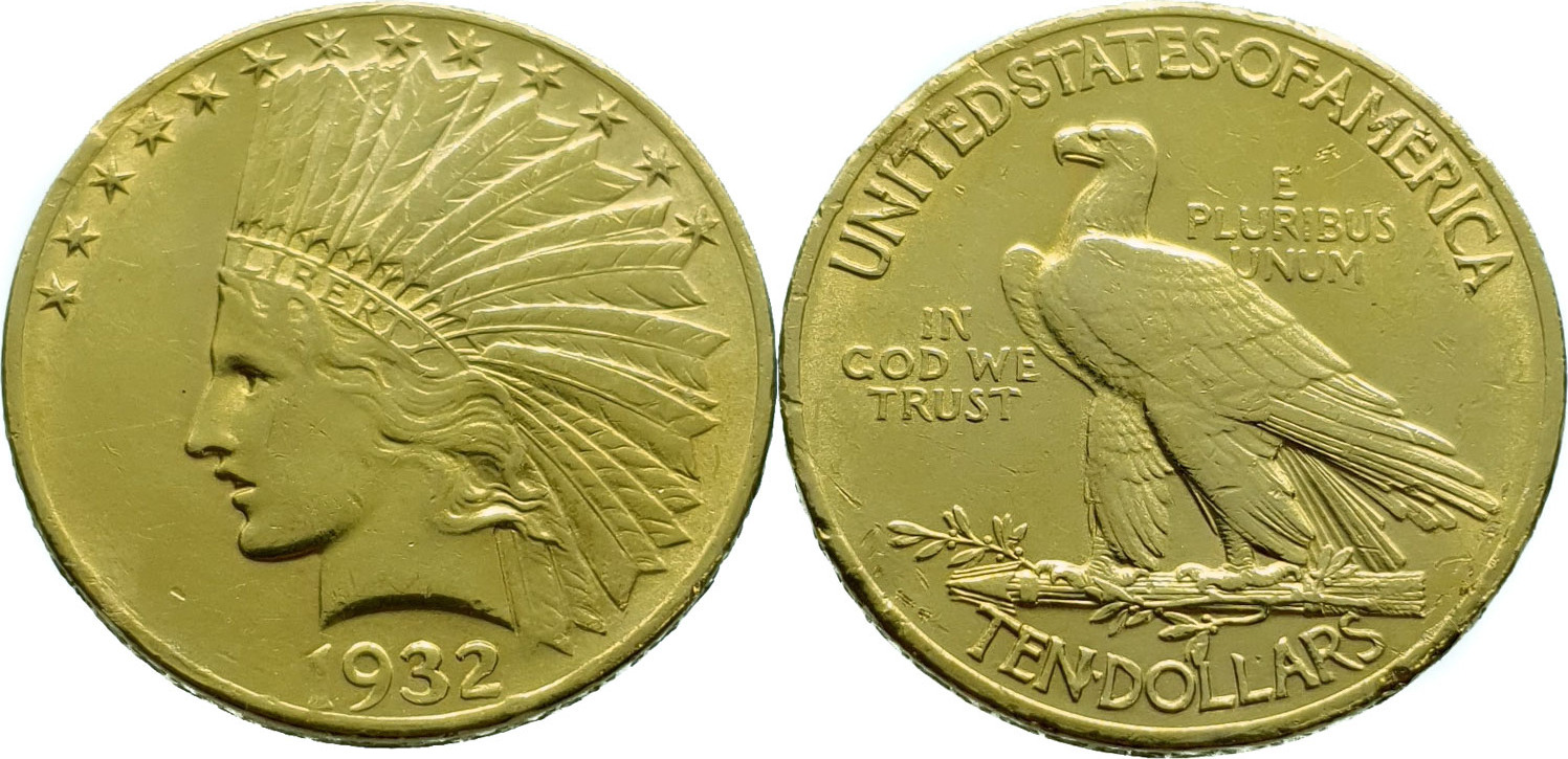 USA 10 Dollars 1932 Indian Head - Gold Extremely Fine | MA-Shops